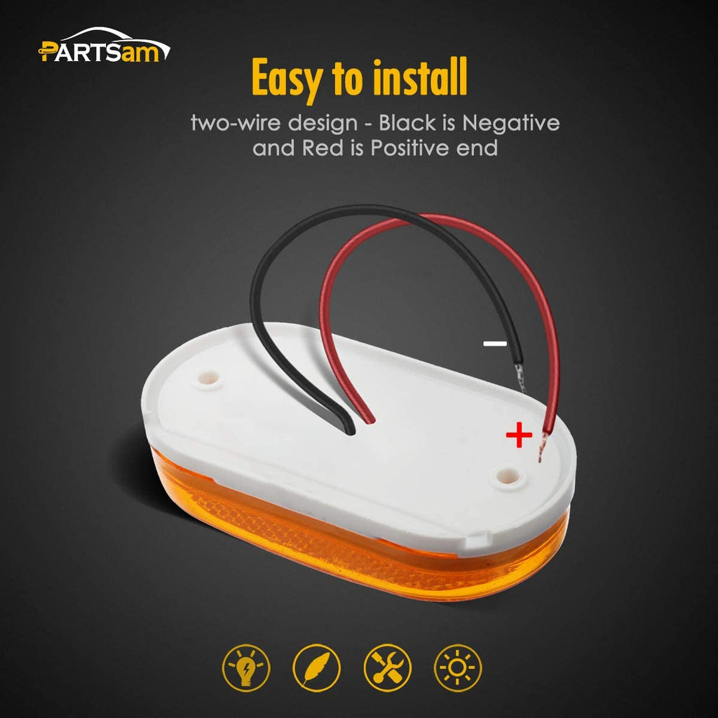 Trailer Marker Lights 4-Pack TecNiq Amber LED Clearance Marker Lights ...