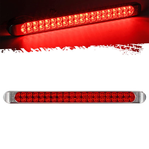 17 Inch 40 LED Red Trailer Light Bar with Chrome Bezel DOT Compliant ...
